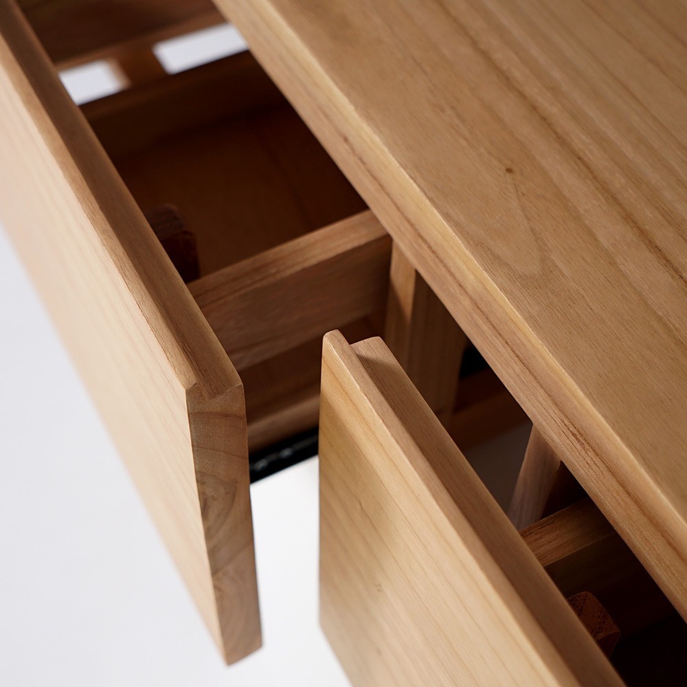 Meuble sous vasque à poser en bois massif 160 cm - Trinity